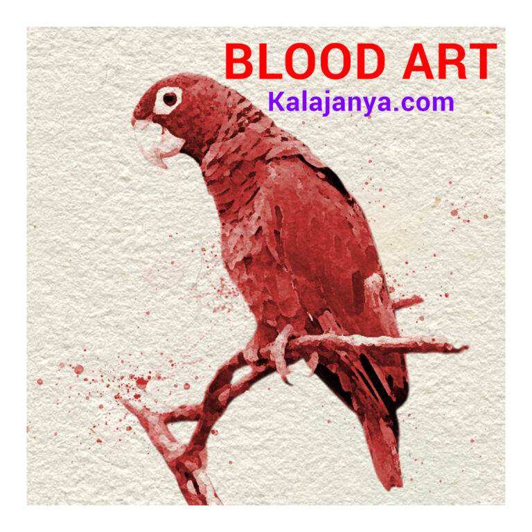 BLOOD ART | Blood portrait | blood painting- kalajanya.com Blood art